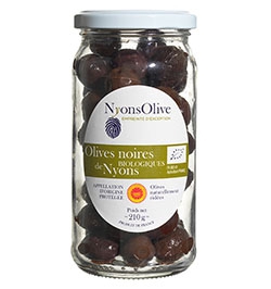 Olives noires de Nyons AOP Bio -210 g - Les Olives - NOTRE GAMME DE ...